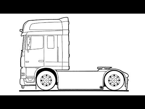 How to draw a DAF TRUCK step by step