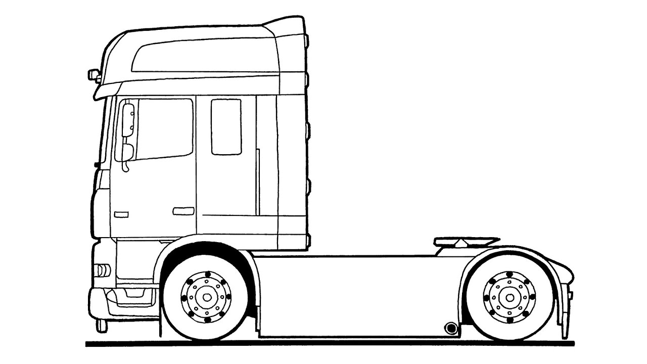 How to draw a DAF TRUCK step by step - YouTube