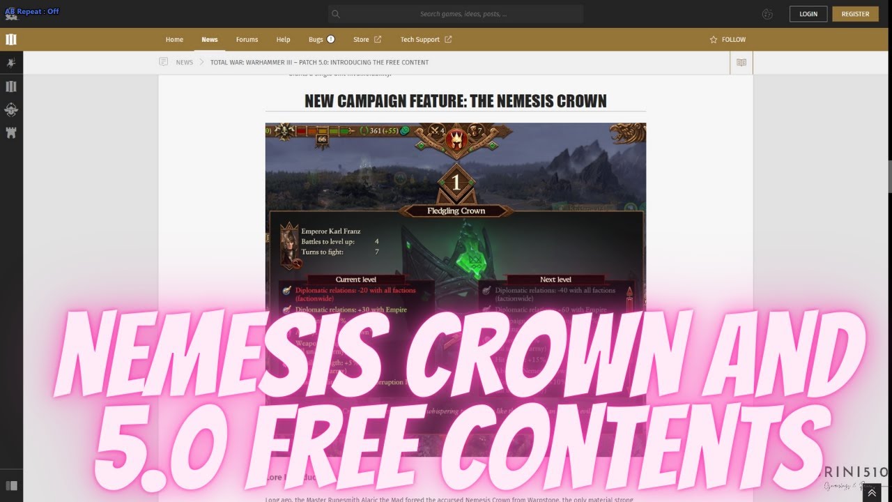 Nemesis Crown And 5.0 FLC Blogpost Warhammer III - YouTube