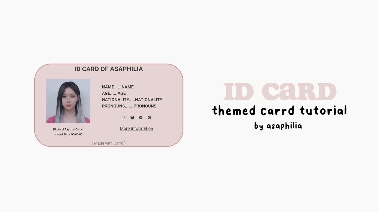 id card themed simple carrd tutorial | asaphilia - YouTube