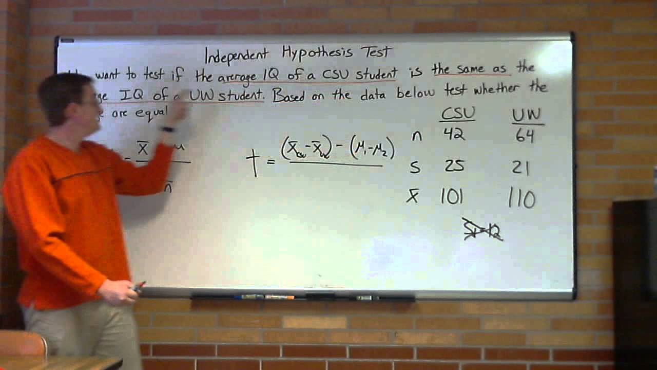 Equation for the independent test - YouTube