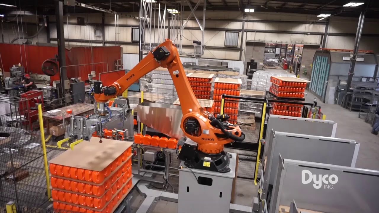 Single Lane Robotic Palletizer - YouTube