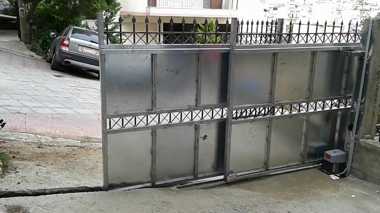 Τηλεσκοπικη συρομενη γκαραζοπορτα Πετρούπολη - YouTube