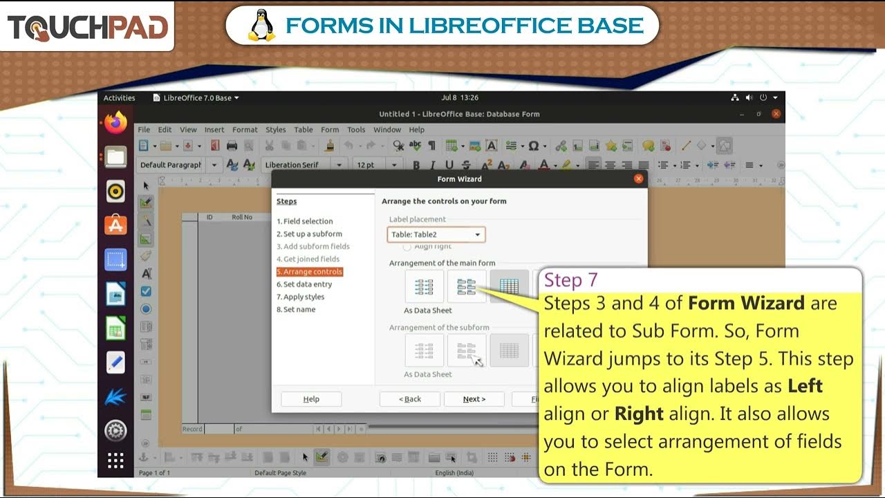 Forms In LibreOffice Base |𝐂𝐡 03 |Plus 𝐕𝐞𝐫3.𝟏|𝐂𝐥𝐚𝐬𝐬 𝟎8 - YouTube