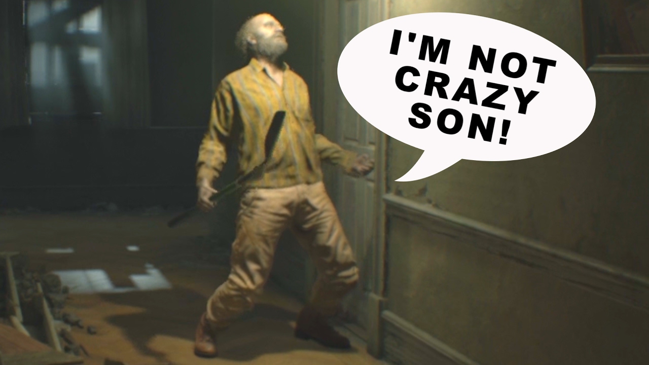 RESIDENT EVIL 7 Glitch - Jack Baker goes CRAZY! - YouTube