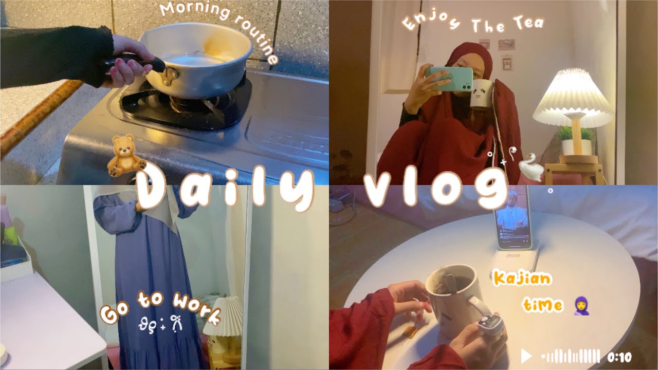 Daily vlog 🐰| morning routine muslimah, work life 💼 go out, swim🏊 - YouTube