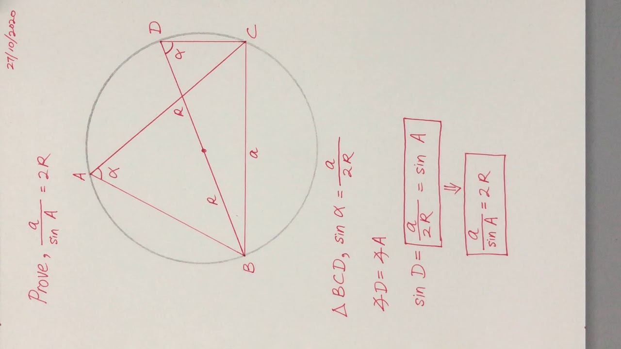 a/sin A = 2R - YouTube