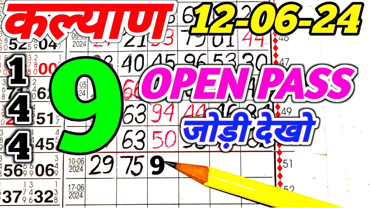 Kalyan Today 12-06-2024 | Kalyan Chart | Satta Matka | Fix Open & Jodi ...
