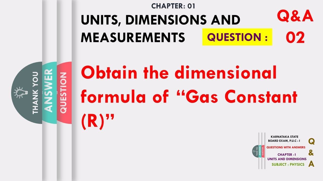 Obtain the dimensional formula of “Gas Constant (R)” - YouTube