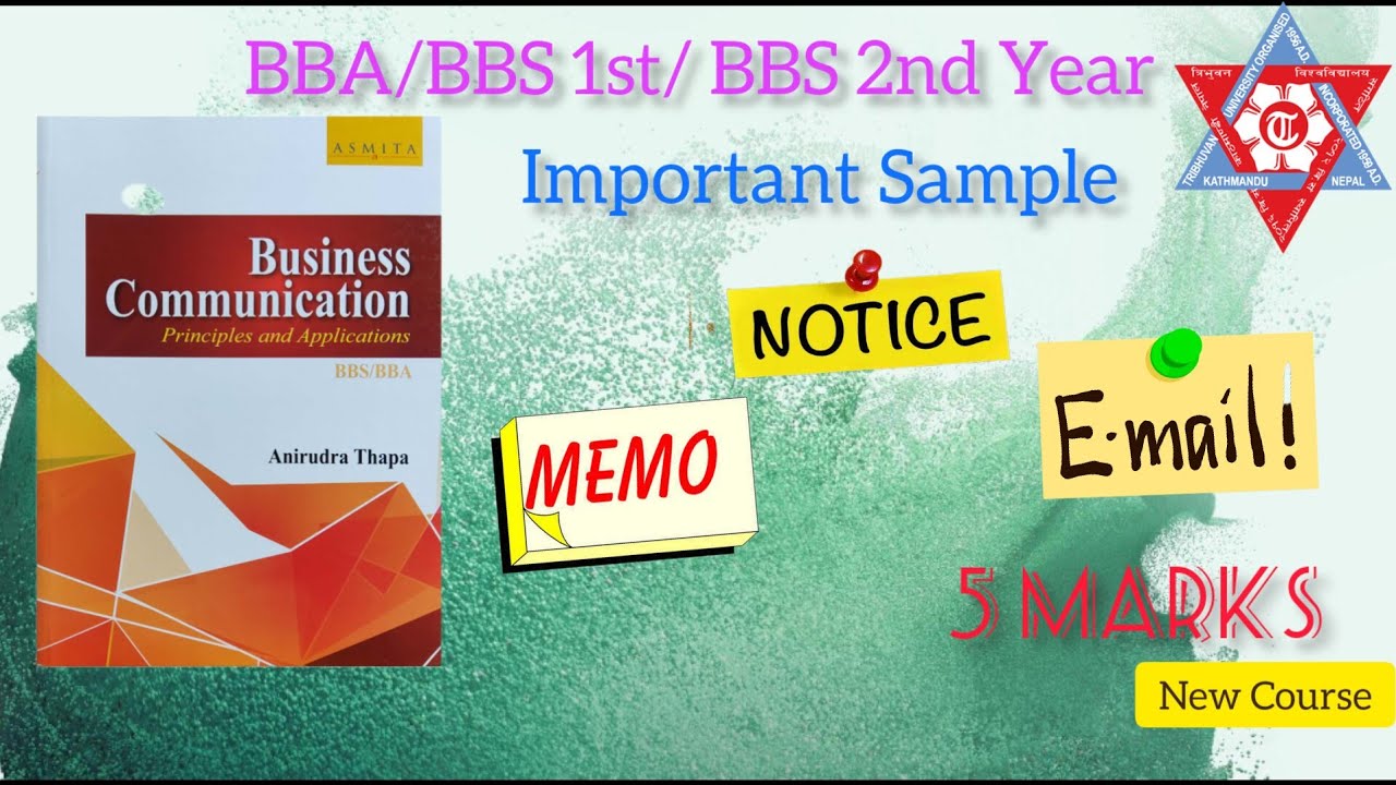 Memo, E mails and Notices || BBA/BBS 1st/BBS 2nd year English New ...
