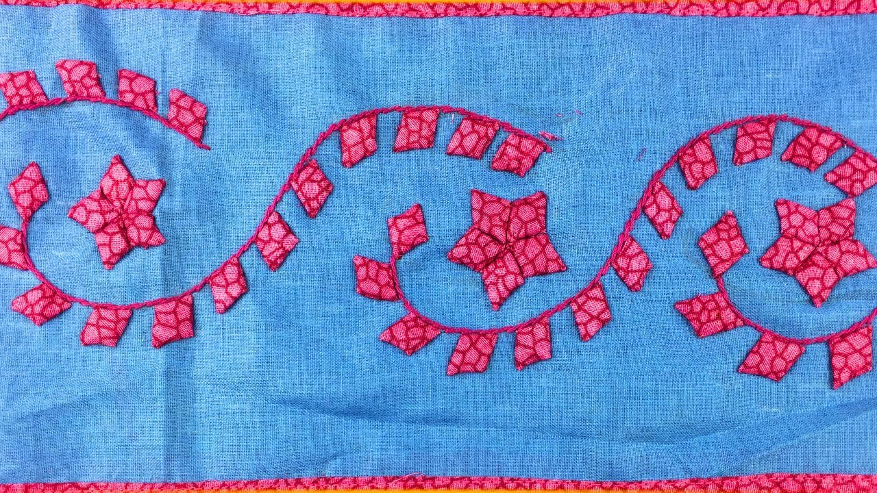 Applique Embroidery Designs On Sarees