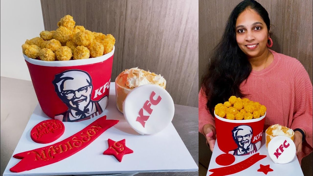 Kfc theme cake decoration|| cake decoration ideas - YouTube