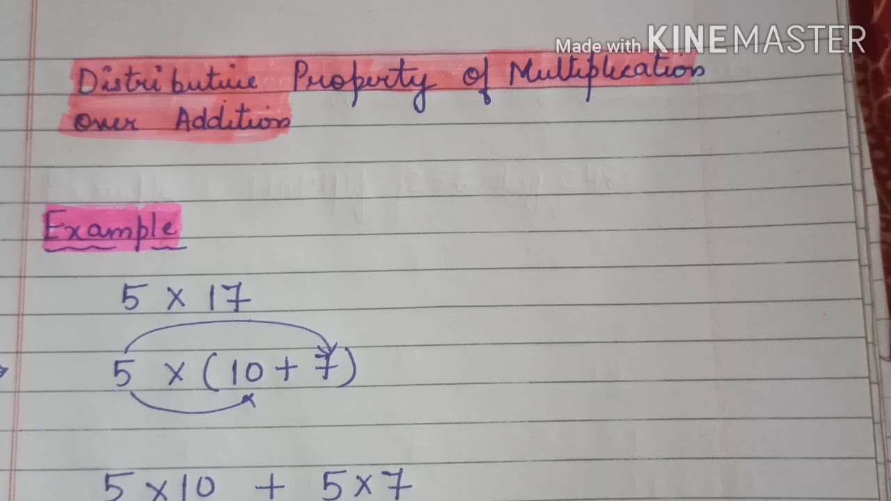 Distributive Property of Multiplication Over Addition - YouTube