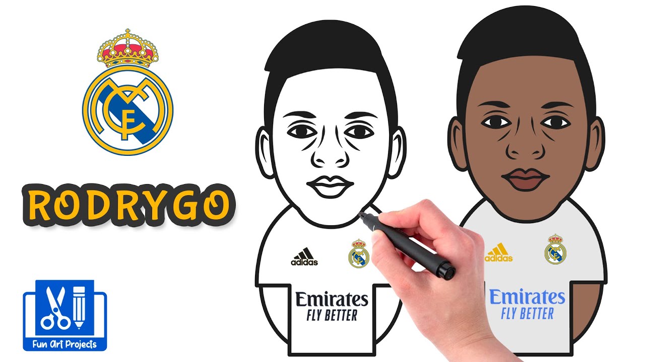 How To Draw Rodrygo | Real Madrid Talented Soccer Player - Draw ...