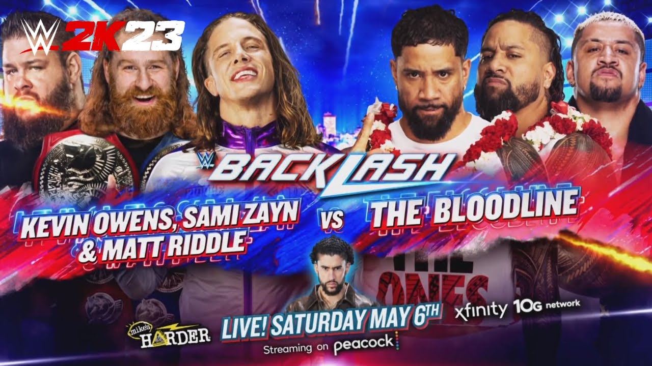 #wwe2k23 6 man tag team | Kevin Owens, Sami Zayn, Riddle Vs The ...
