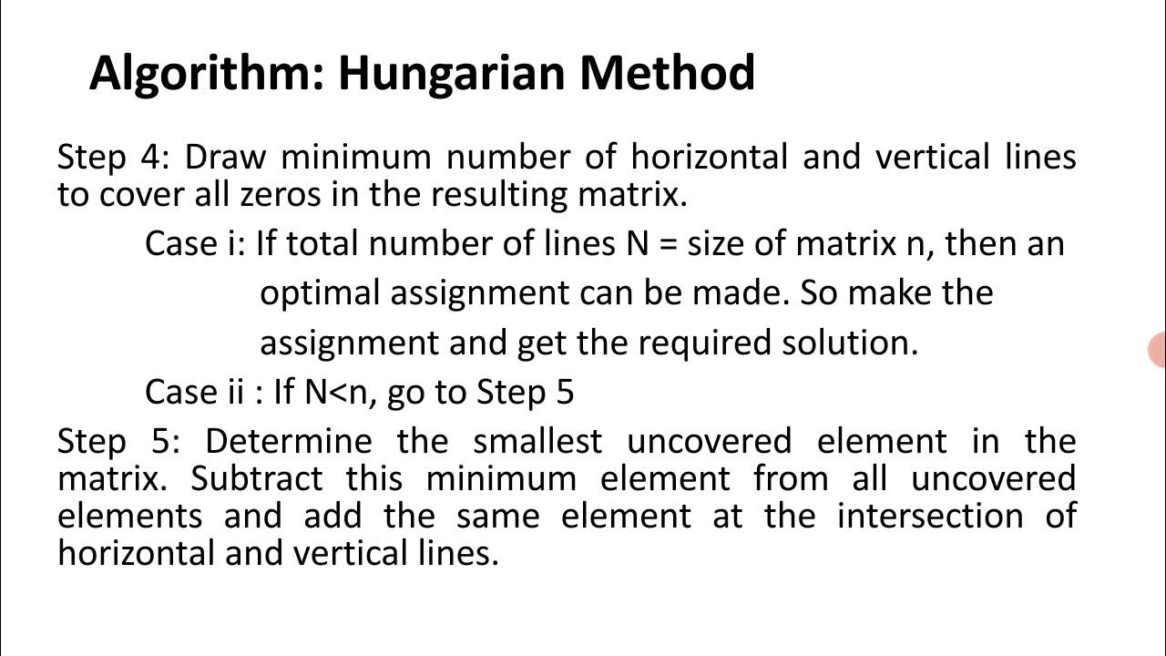 Assignment Problem Hungarian Method PART 1 - YouTube