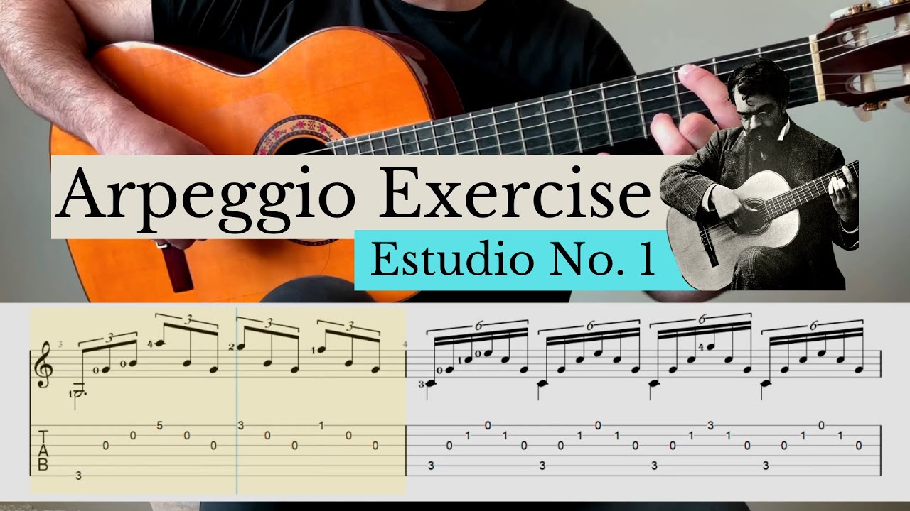 Arpeggio Exercise : Estudio No. 1 by Francisco Tarrega - YouTube