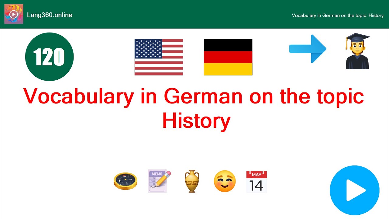 Lesson 32: Vocabulary in German on the topic: History (Lang360) - YouTube