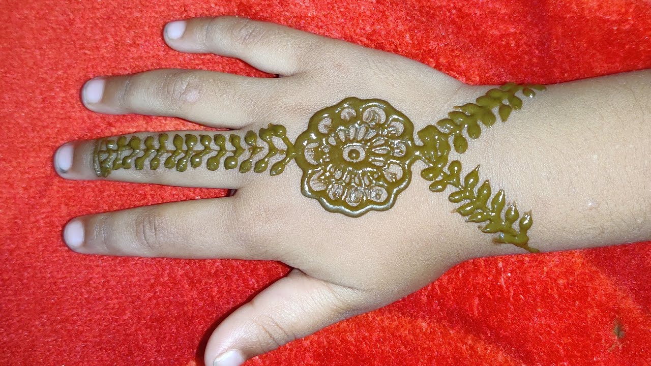 Mehedi design for baby hand||simple and easy mehedi design for hand ...