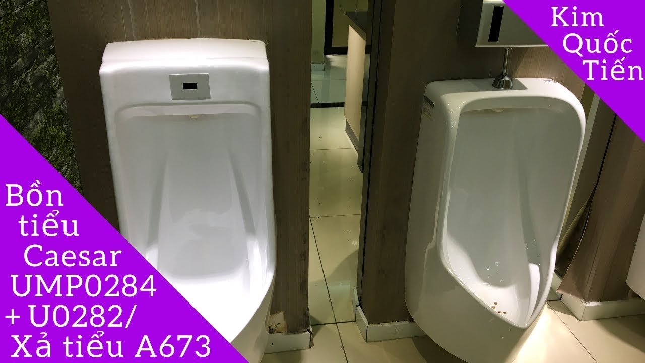 Bồn Tiểu Nam Caesar UA0284 (UMP0284) Cảm Ứng Đặt Sàn + Bồn Tiểu Nam Caesar U0282/Xả tiểu A673 ...