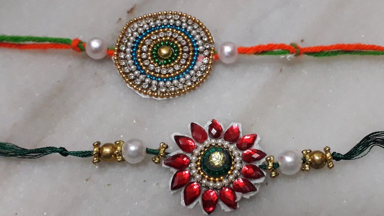 Beautiful handmade rakhi || DIY handmade rakhi || simple and easy way ...