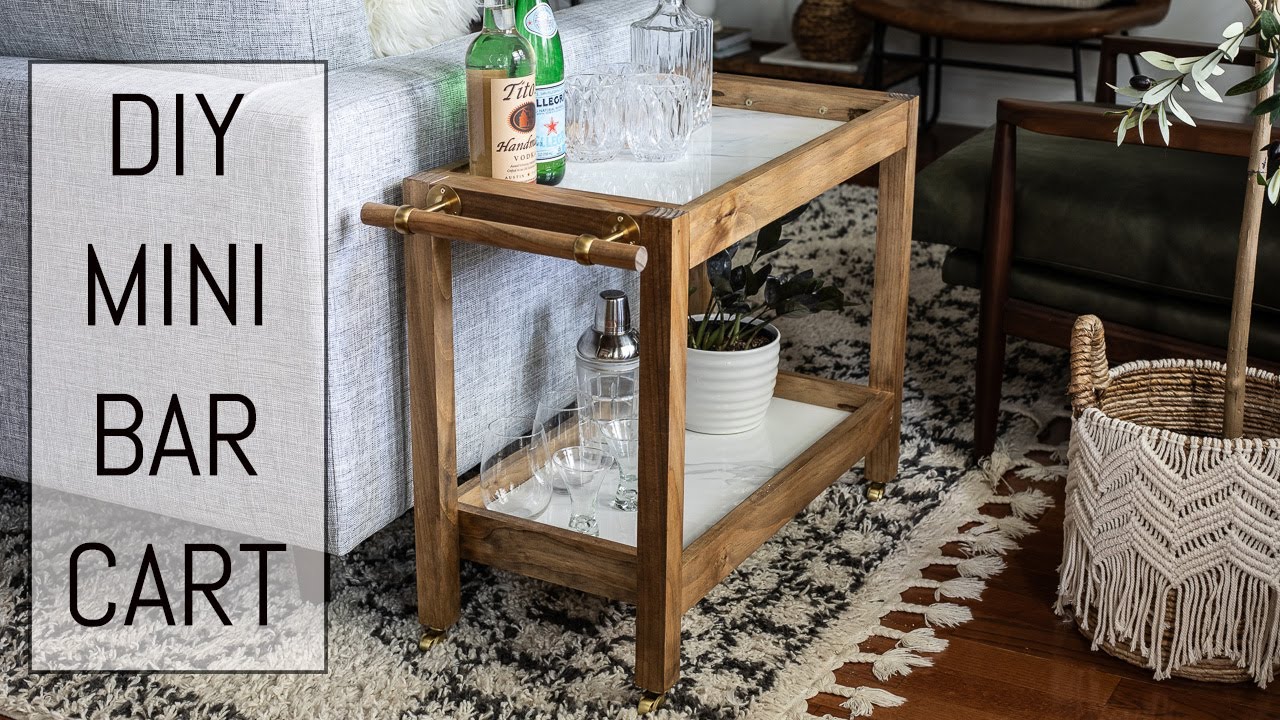 DIY Mini Bar Cart - YouTube