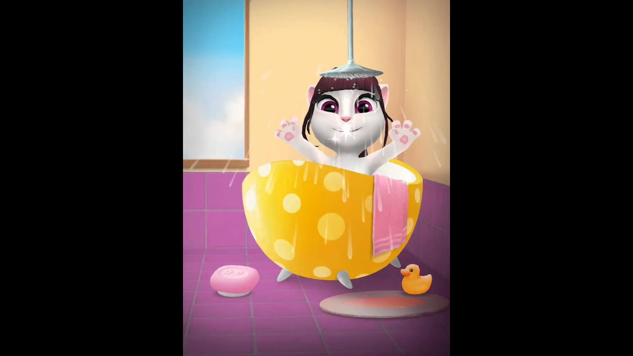 [My Talking Angela] Shower splash!! - YouTube