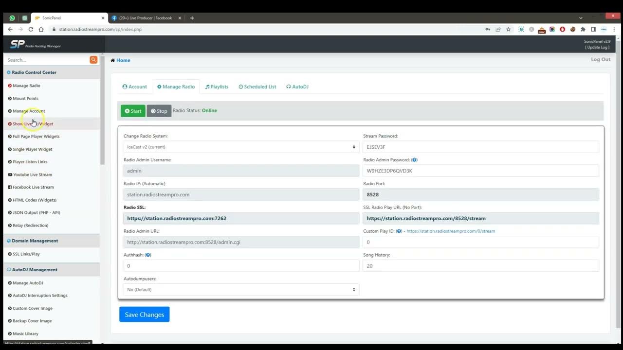 Transmitir Radio en Facebook y Youtube Sonic Panel - YouTube