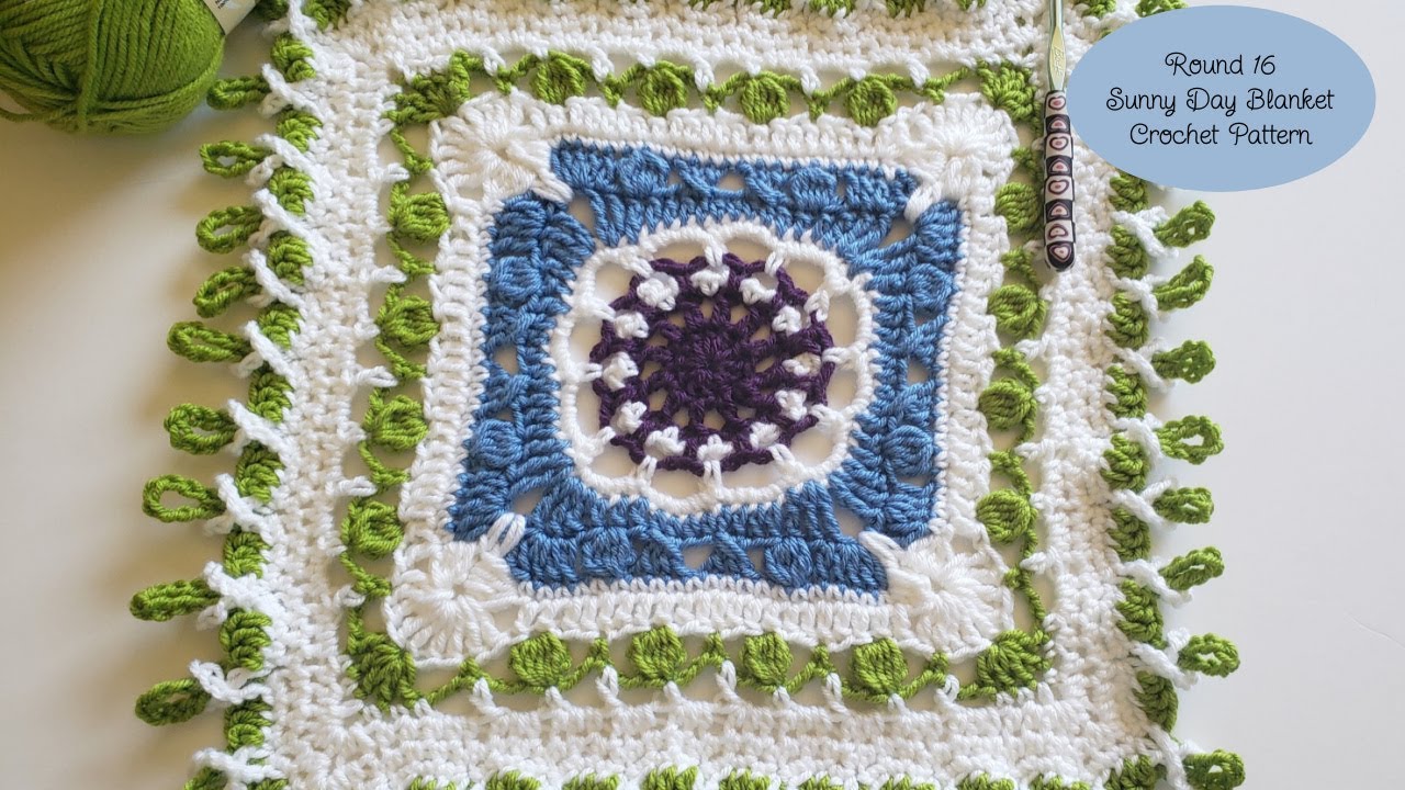 Learn how to crochet Round 16 of the Sunny Day Blanket crochet pattern ...