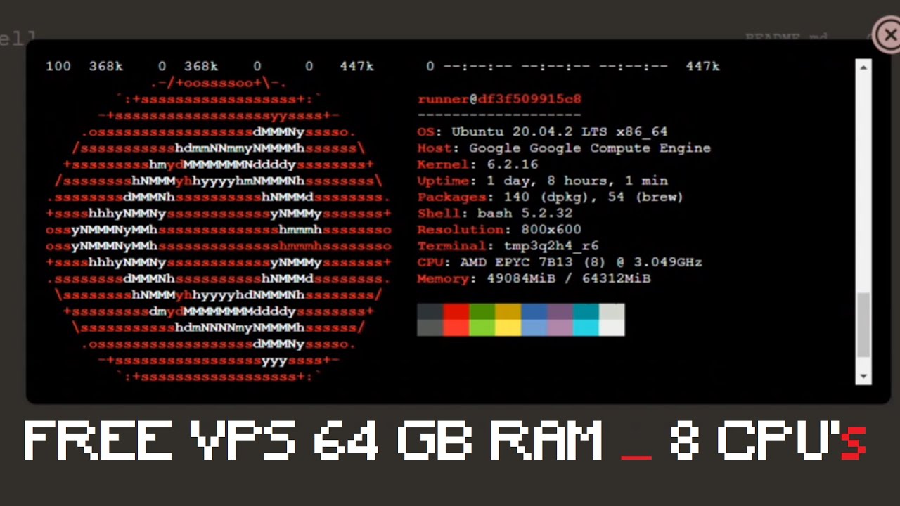 Cara Membuat VPS Gratis 64 GB RAM dengan 8 CPU / Unlimited!! - YouTube