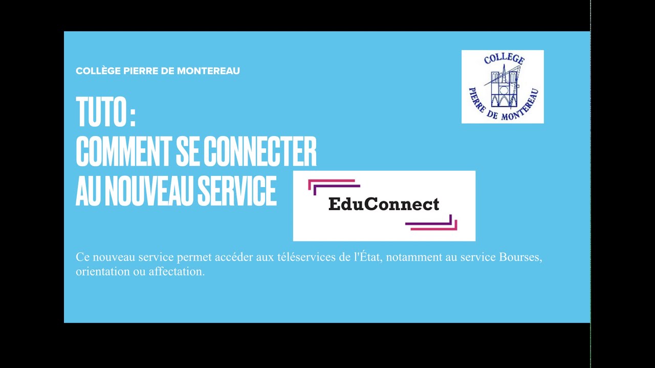 Accès aux téléservices : se connecter aux nouveaux services EDUCONNECT ...