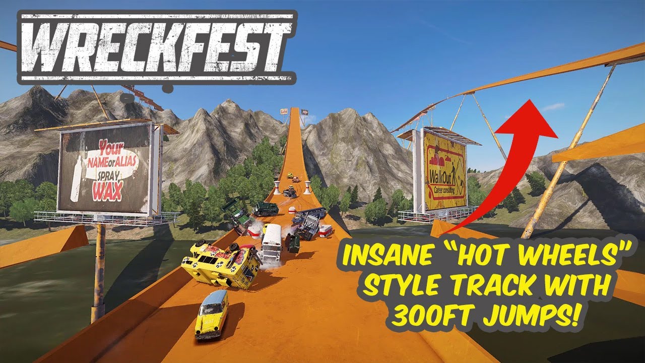 Wreckfest "Hot Wheels" Style Insane Racing Track With 300ft Jumps ...