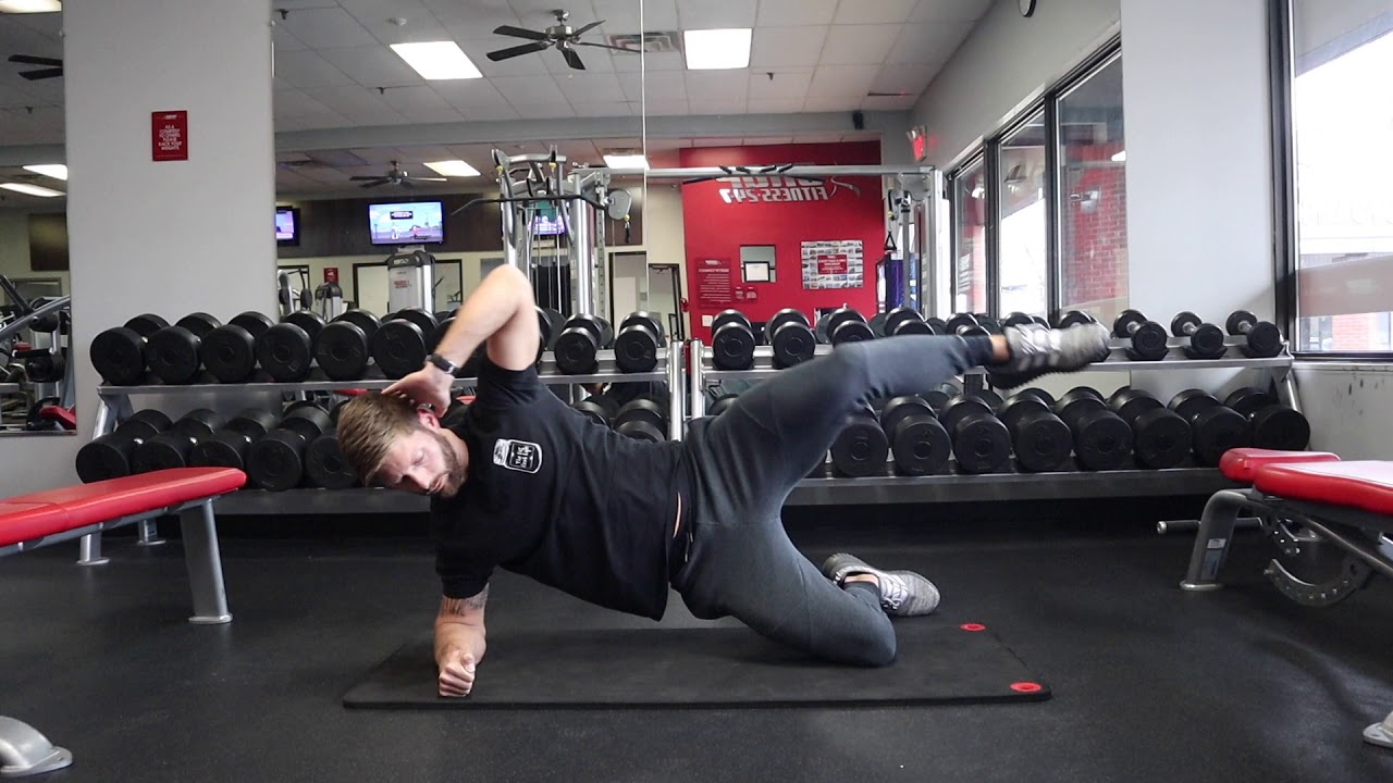 Modified Side Plank Oblique Crunch - YouTube