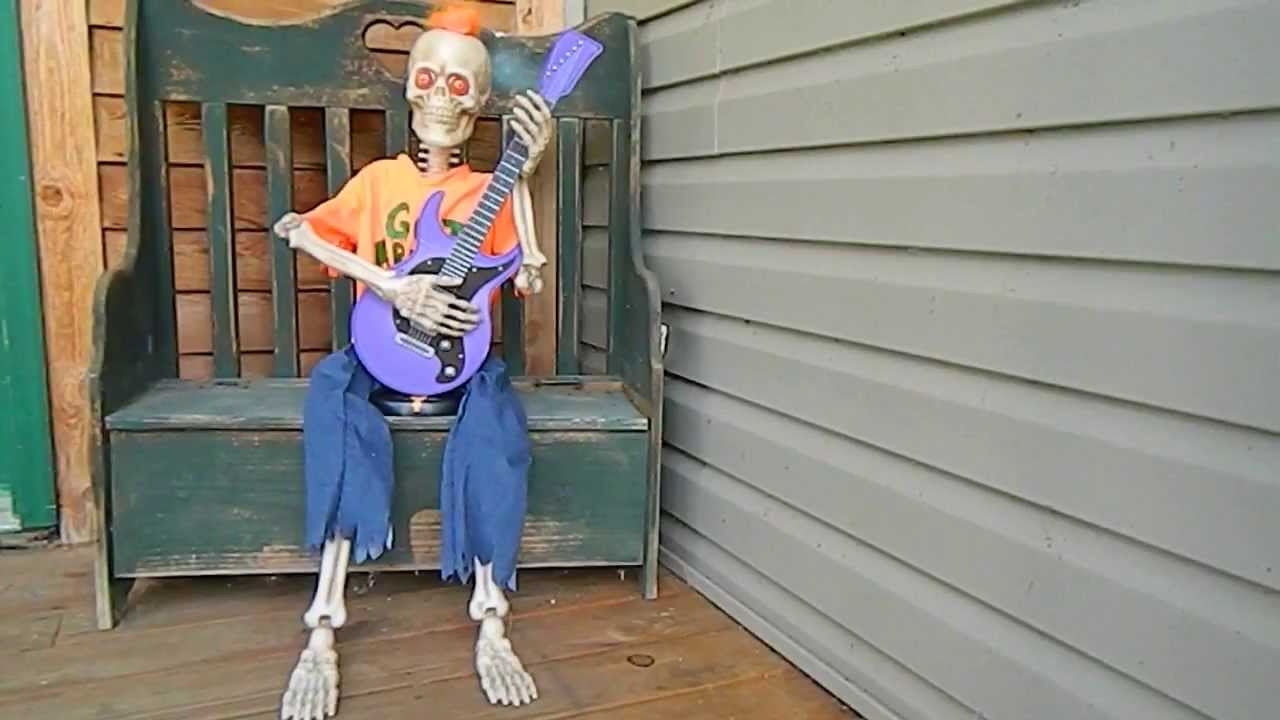 Animated Halloween Rocker Musical Skeleton - YouTube