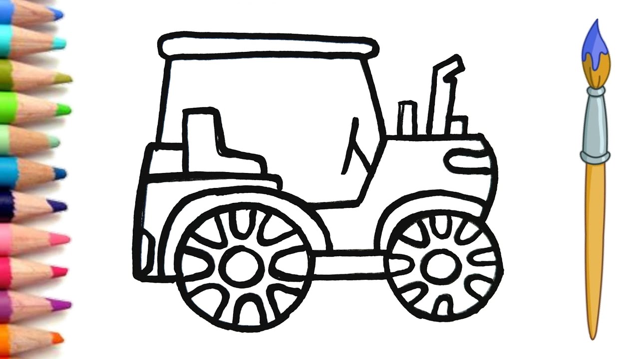 How To Draw A Tractor ? Step by step - Learn To Draw A Tractor For Kids ...