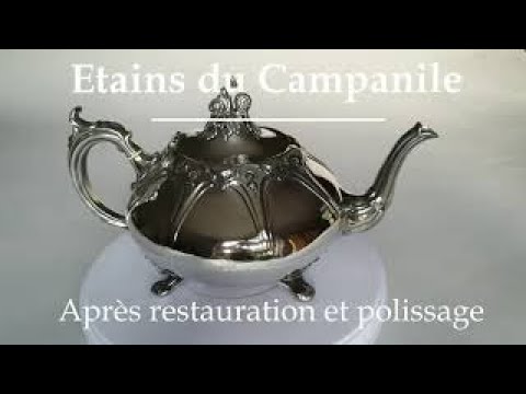 Restauration sur théière en étain  | Étains du Campanile - EtainPassion.com -