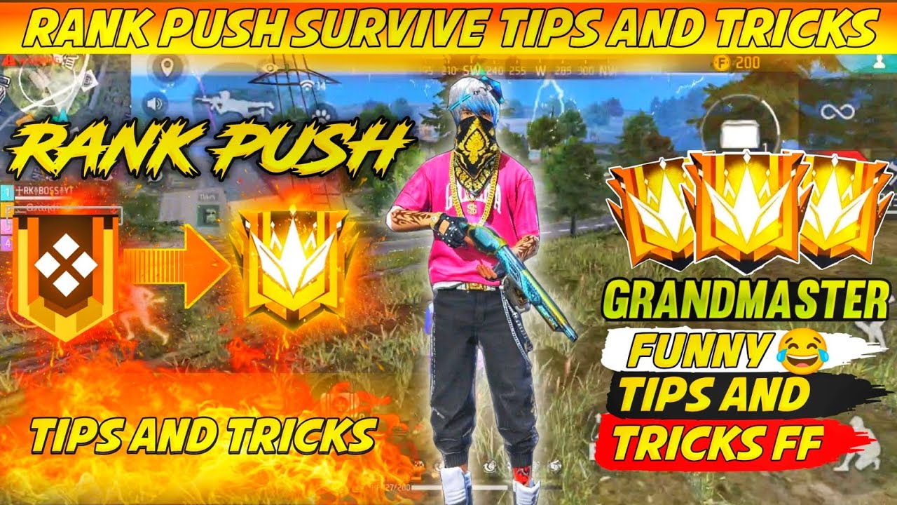 how to survive in ff rank | free fire rank push trick squad - YouTube