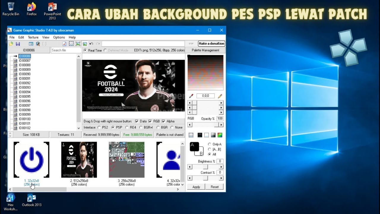 CARA UBAH TEXTURE PES PSP PATCH LEWAT PC - YouTube