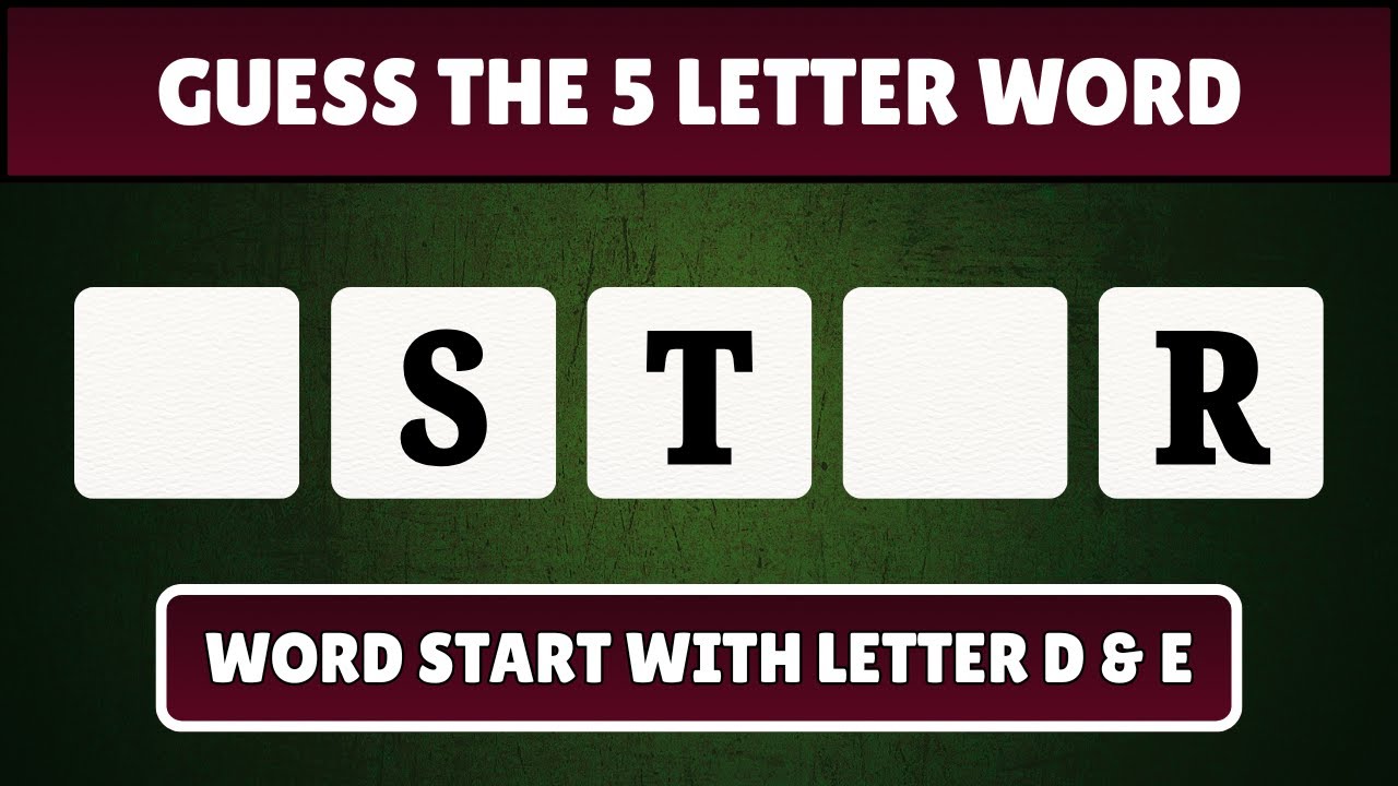 Word Puzzle Challenge: 5 Letter Words Starting with Letter D and E ...