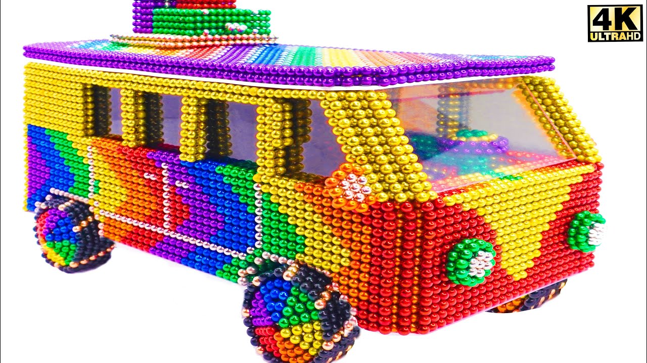DIY - How to make a school bus with magnetic balls (satisfying) - Oddly ...