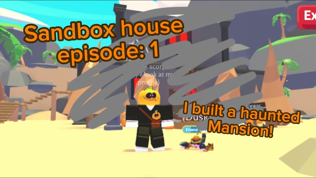 Sandbox house Episode 1. I built a haunted mansion speed build #adoptme ...