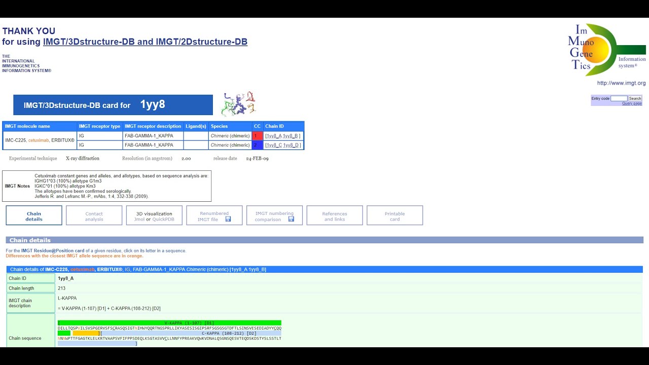 Introduction of IMGT/3Dstructure-DB and IMGT/2Dstructure-DB ...