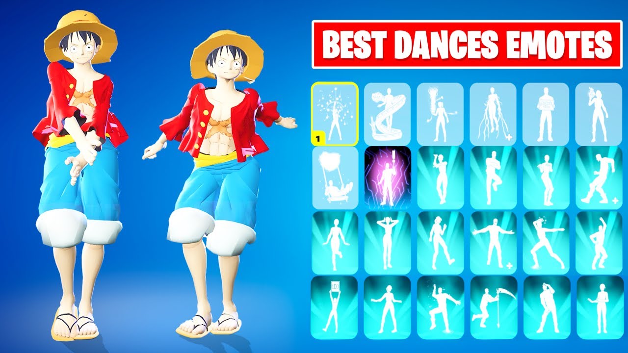 LUFFY Skin Showcase with Best Fortnite Dances & Emotes (One Piece ...