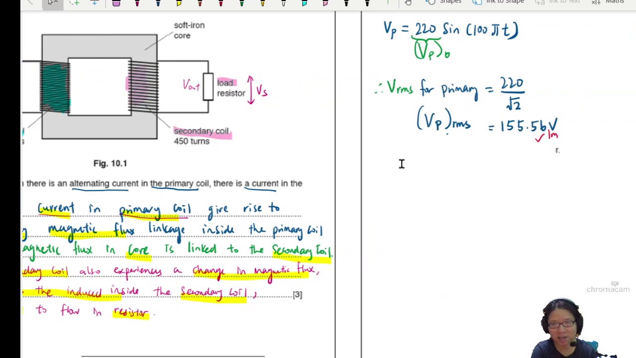 21.2b MJ19 P42 Q10 Transformer & AC Equation | A2 Alternating Current ...