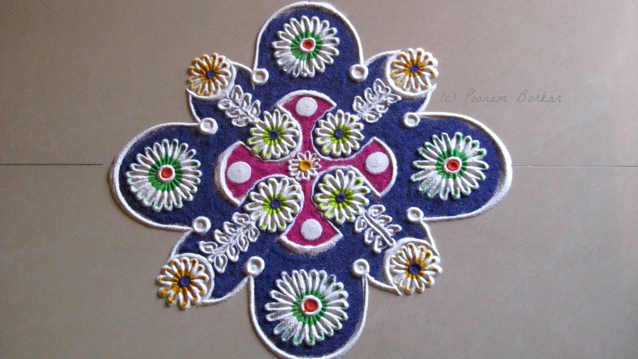Small, easy and quick rangoli design | Innovative rangoli designs by ...