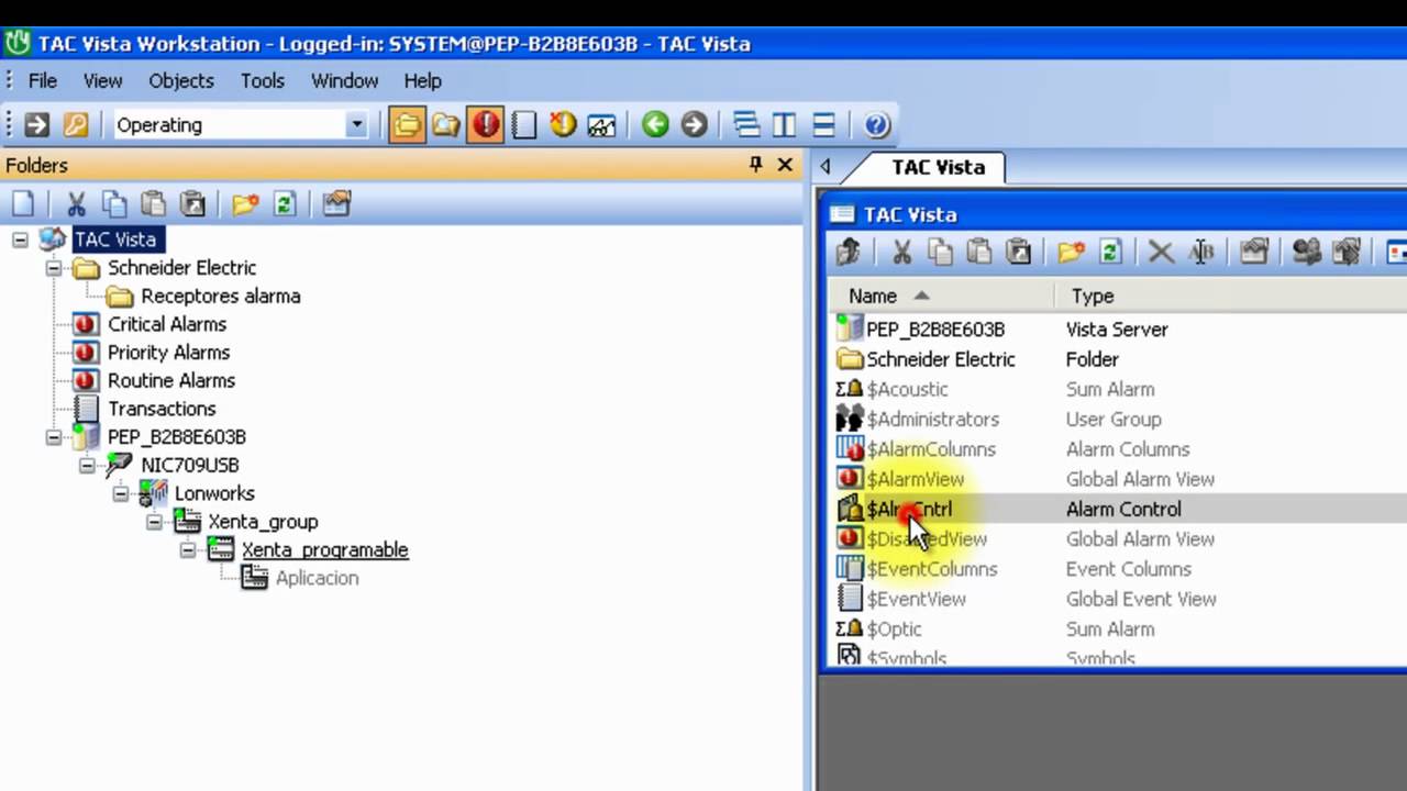 Procesamiento de alarmas en TAC Vista Schneider Electric - YouTube