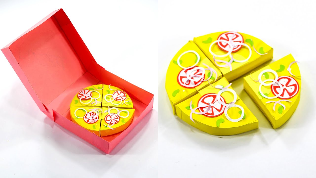 How to make Origami pizza / DIY origami paper pizza🍕 / Origami paper ...