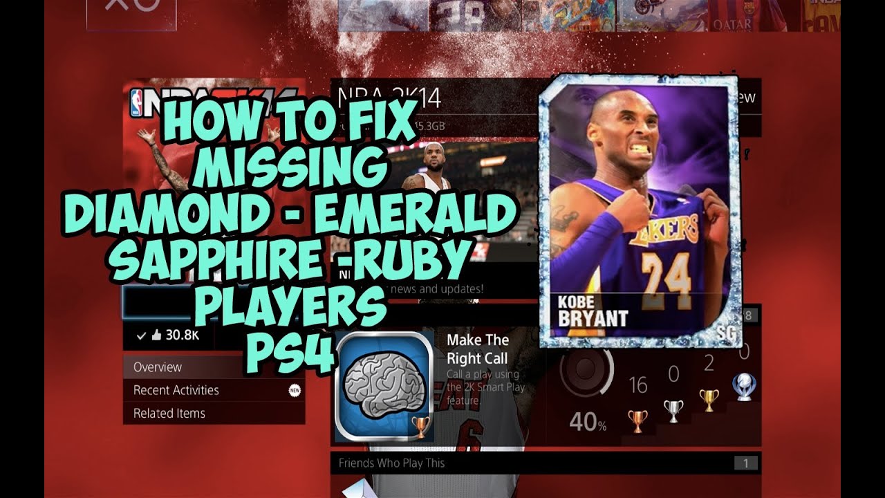 How To FIX Missing Diamond/Emerald/Sapphire/Ruby Players NBA 2K14 PS4 ...