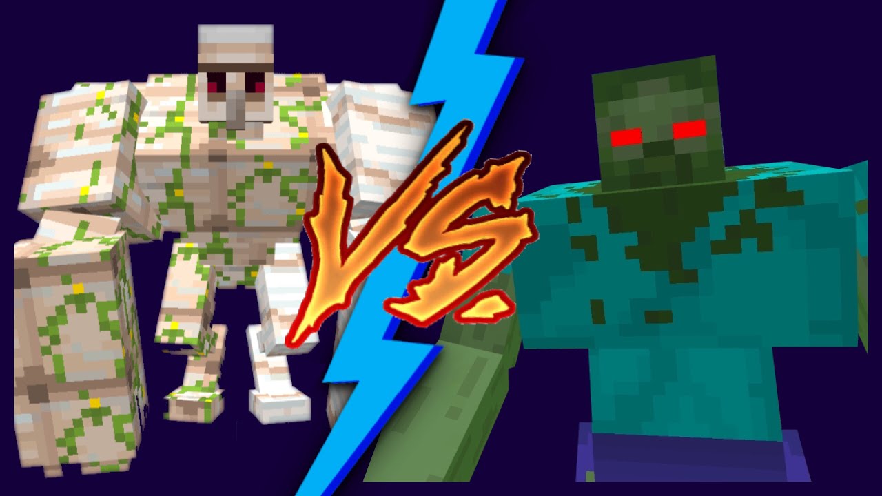 Buff Iron Golem Vs Mutant Zombie (Minecraft) - YouTube