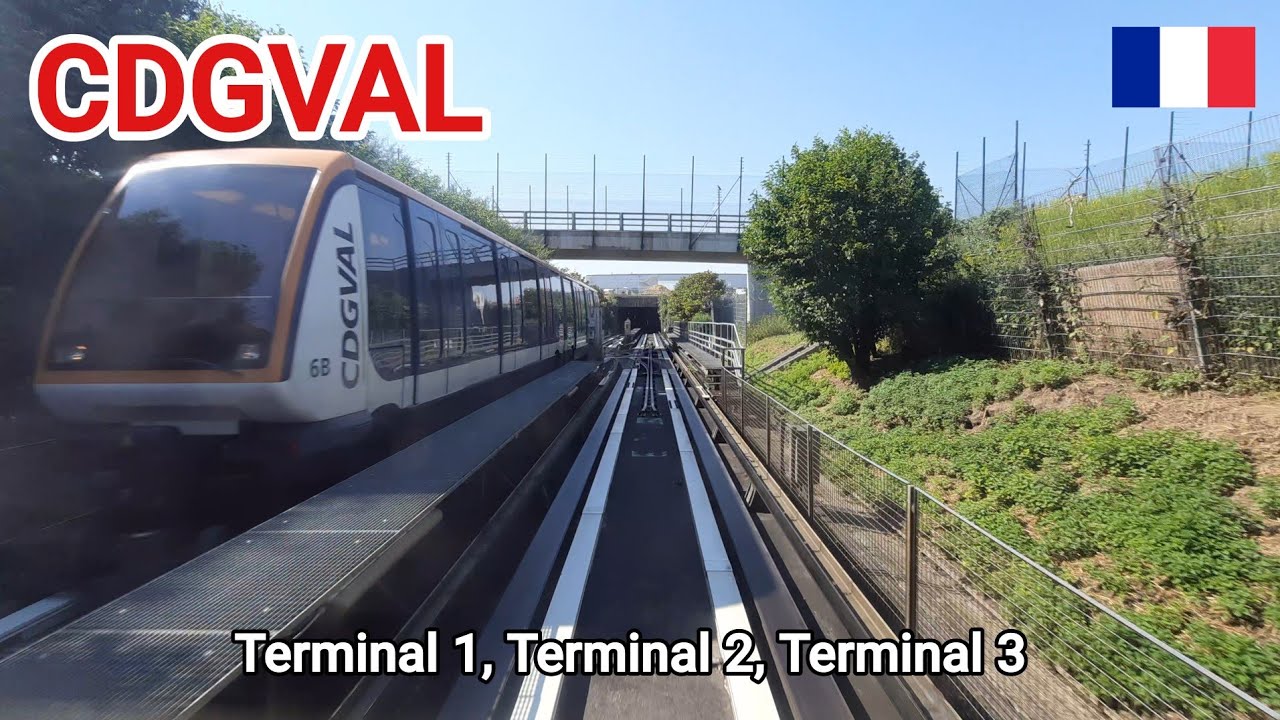 CDGVAL Paris Airport from Terminal2 toTerminal3 and Terminal1 - YouTube